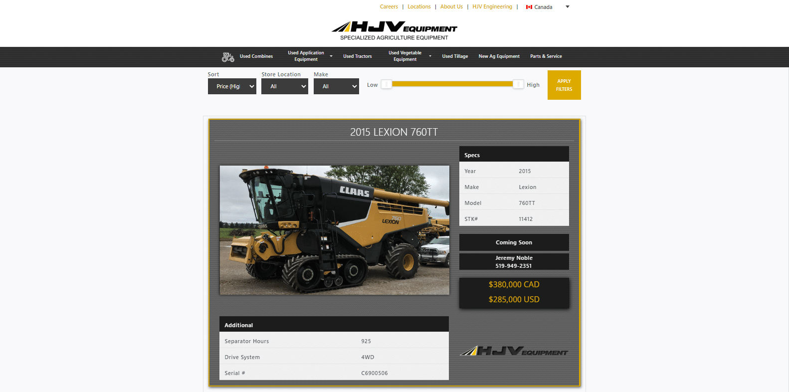 HJV Equipment | Web Design Alliston | SEO | Lunarstorm Technologies